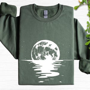 Moonlight Hoodie, Summer Night Beach Sweatshirt, Trendy Moon Hoodie ...