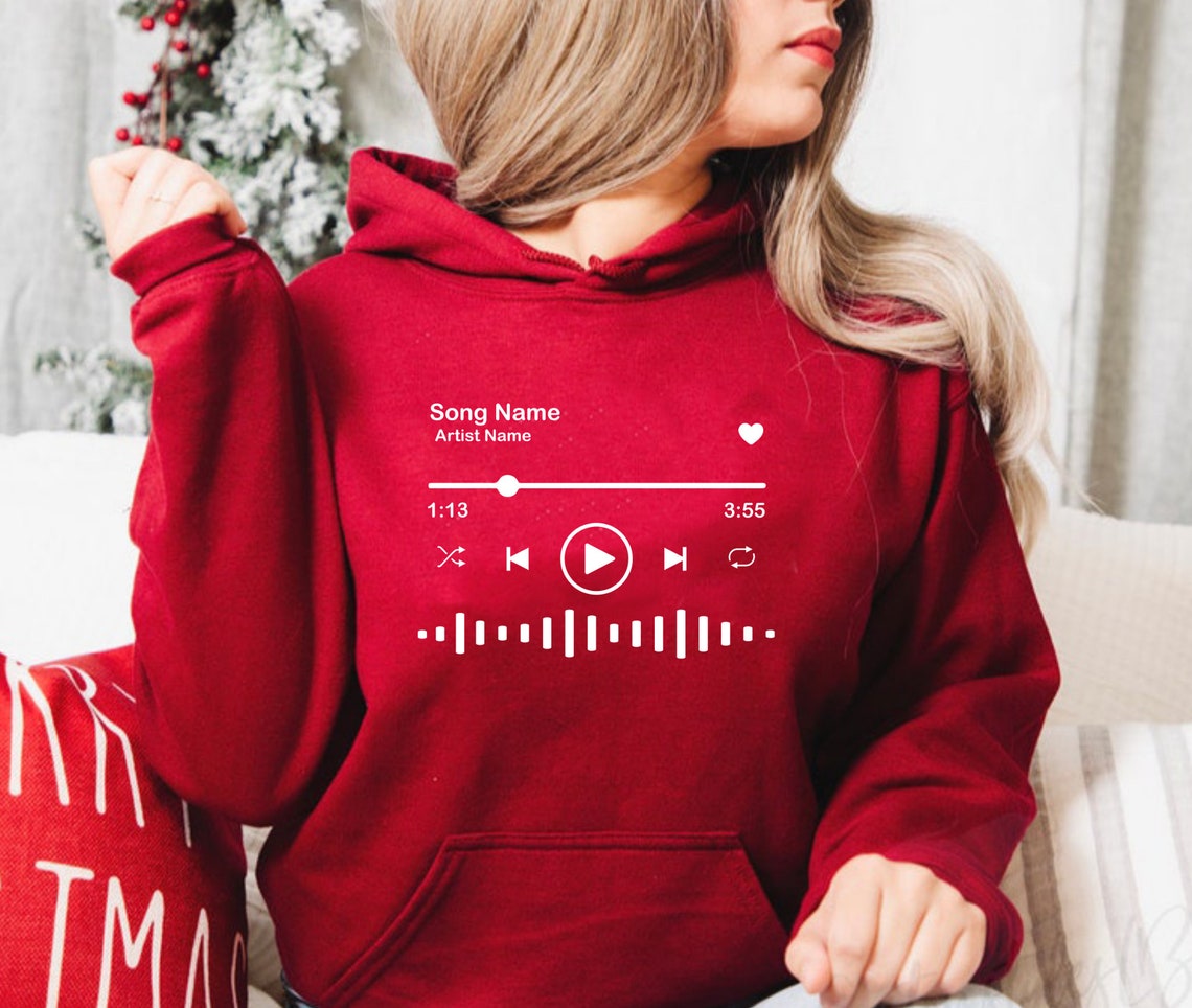 Custom Music Player Hoodie Song Name Artist Name - Etsy