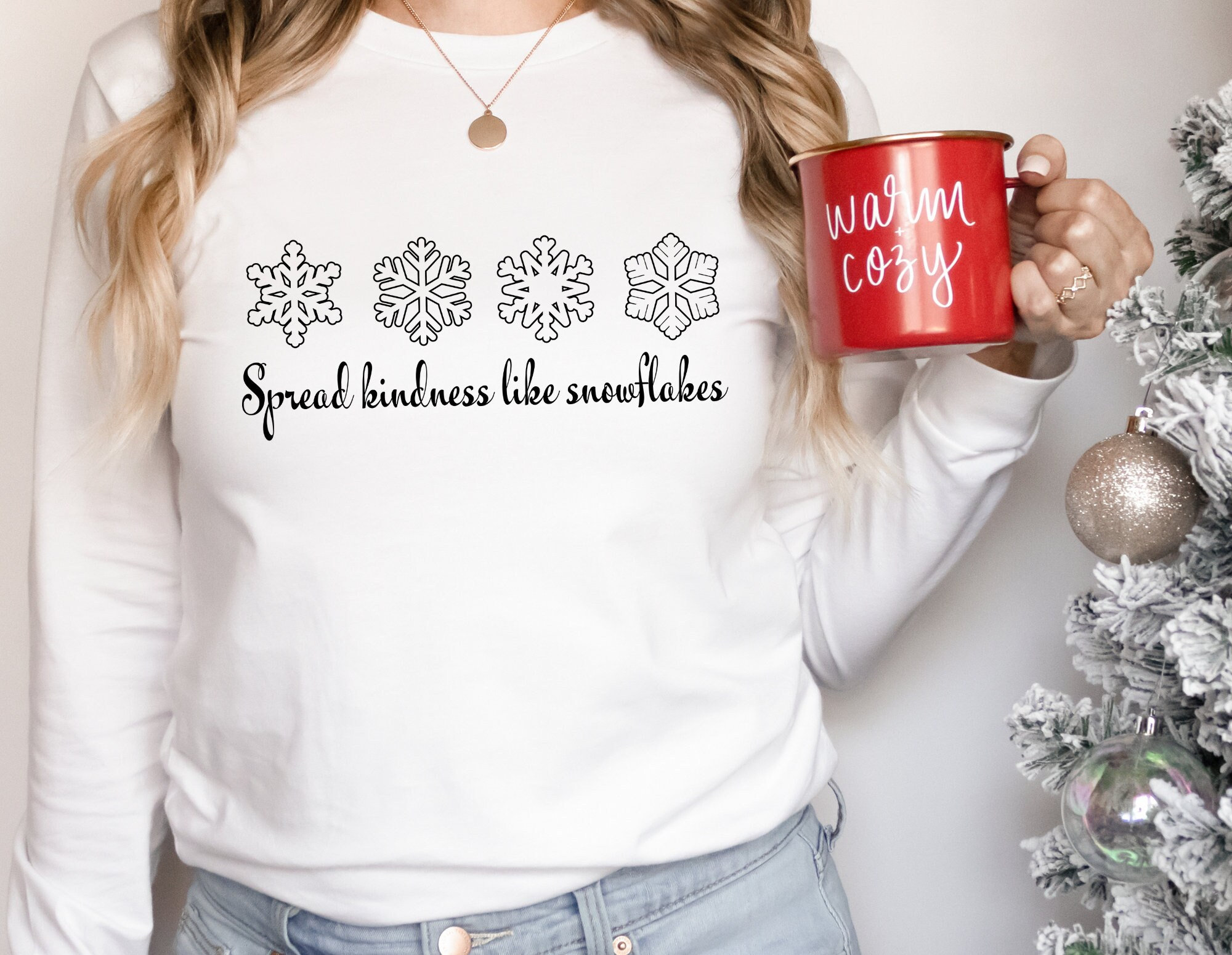 Spread Kindness Like Snowflakes Long Sleeve Shirt Snowflake - Etsy