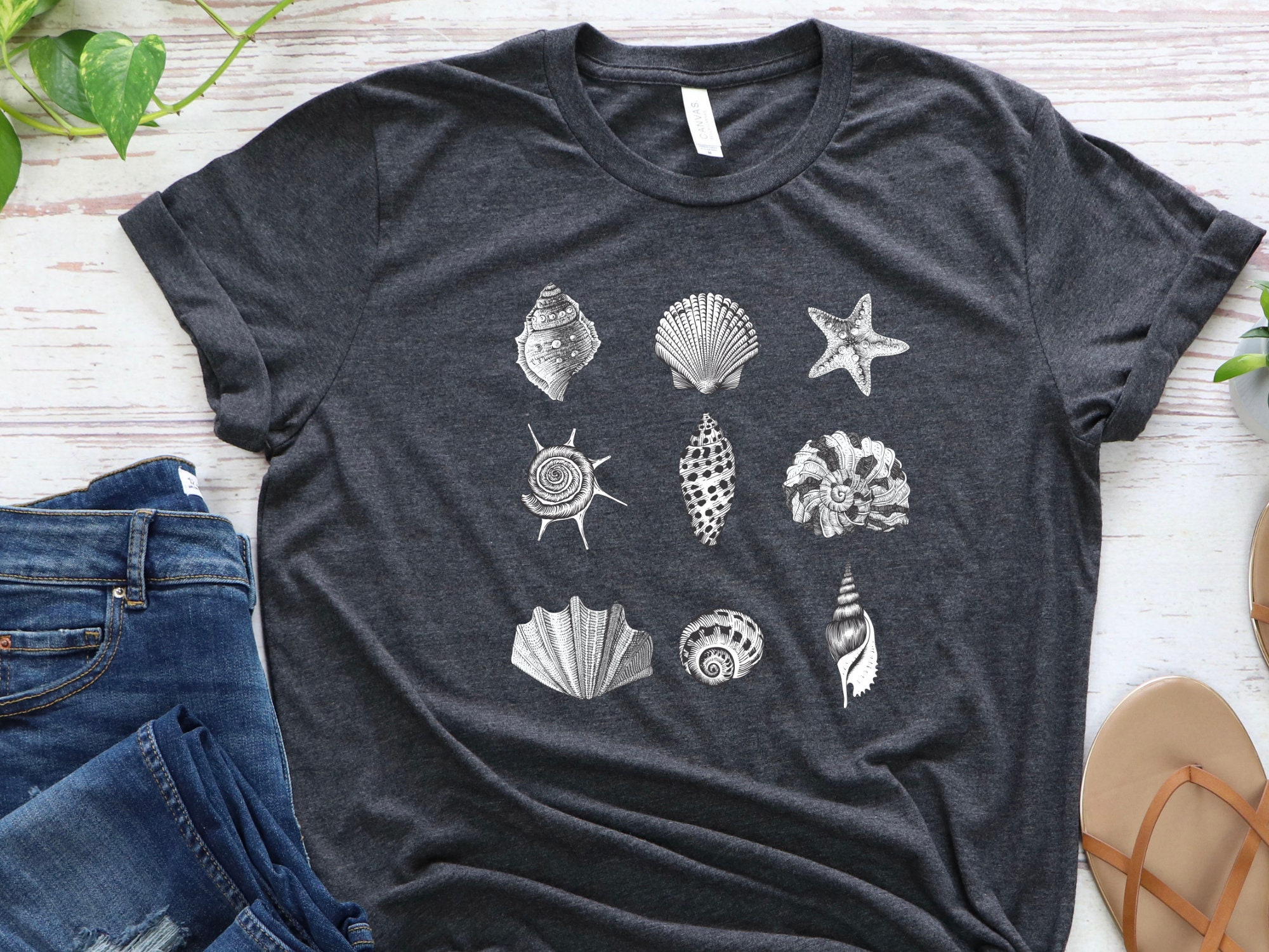 Vintage Sea Shell Shirt Beach Shirt Summer Graphic Tees Eco - Etsy