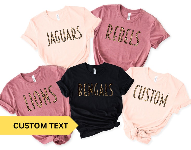 Custom Leopard Print Team Shirt: Personalized Game Day Tee - Etsy