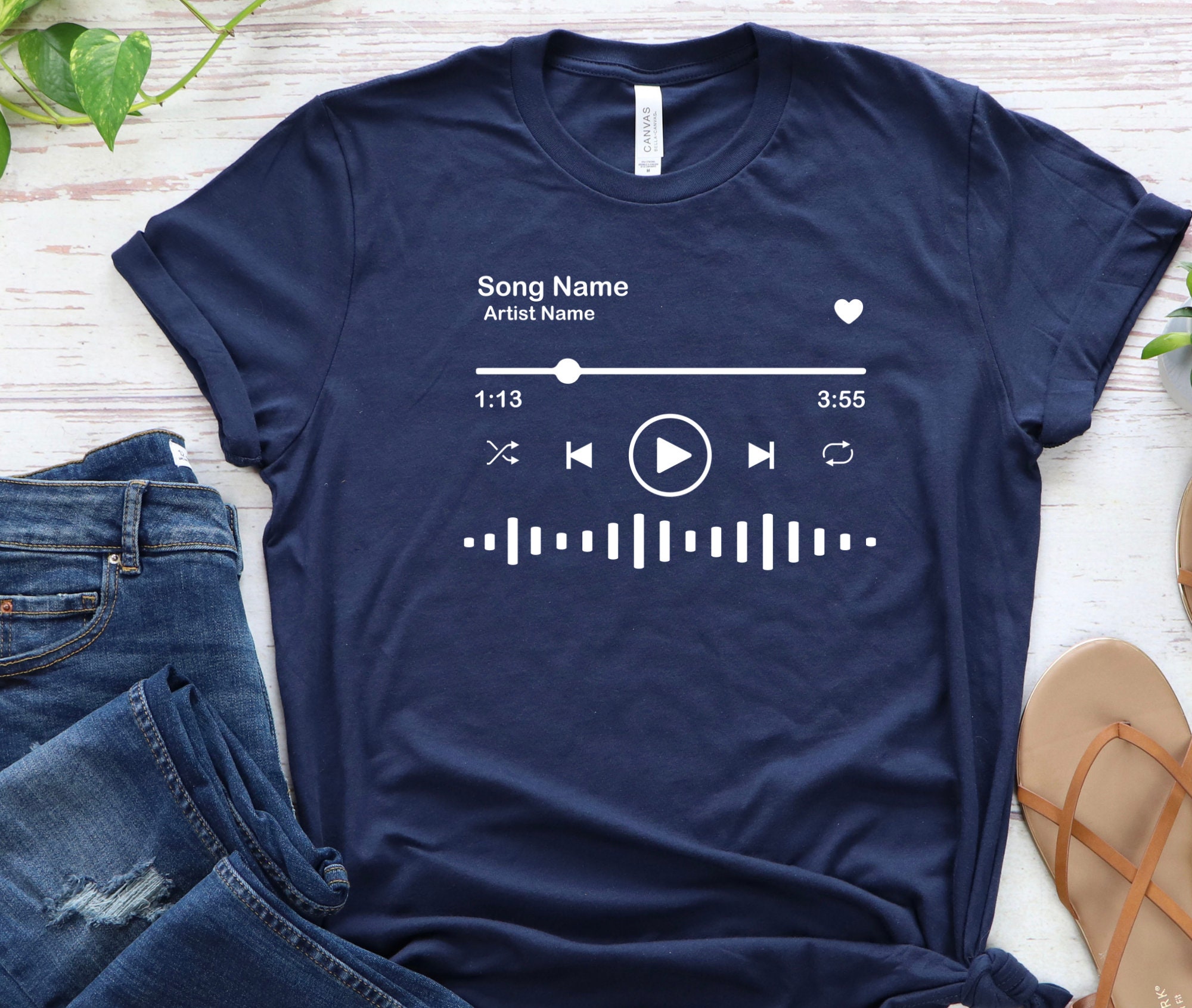 Custom Song Music Player Shirt: Personalized Music Lover Tee - Etsy