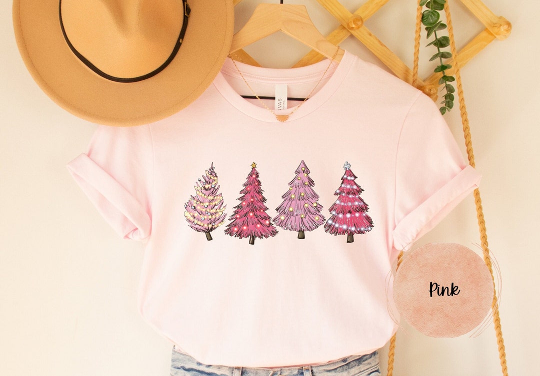 Pink Christmas Tree Christmas Shirt, Christmas Tree Shirt, Cute ...
