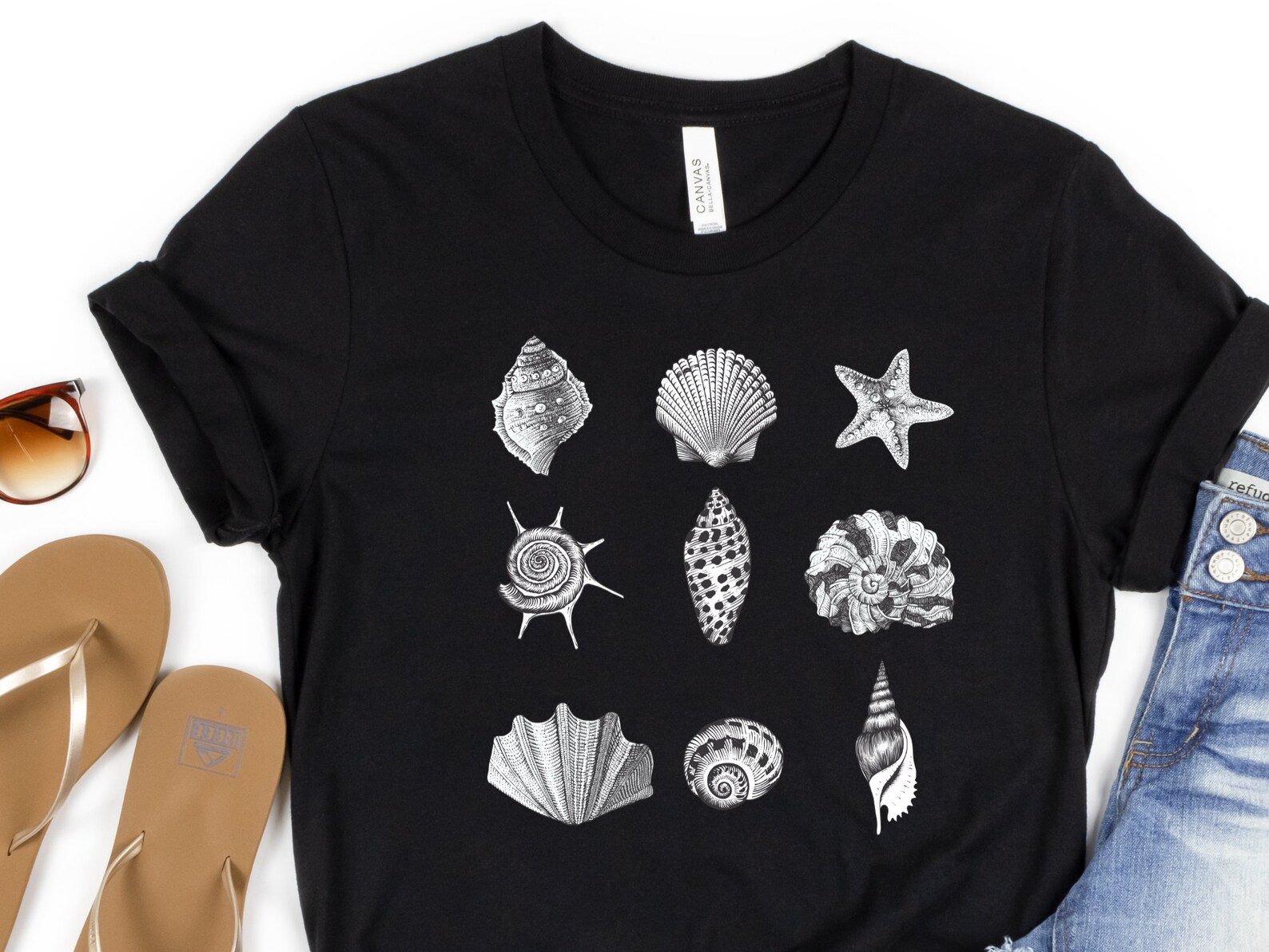 Vintage Sea Shell Shirt Beach Shirt Summer Graphic Tees Eco - Etsy