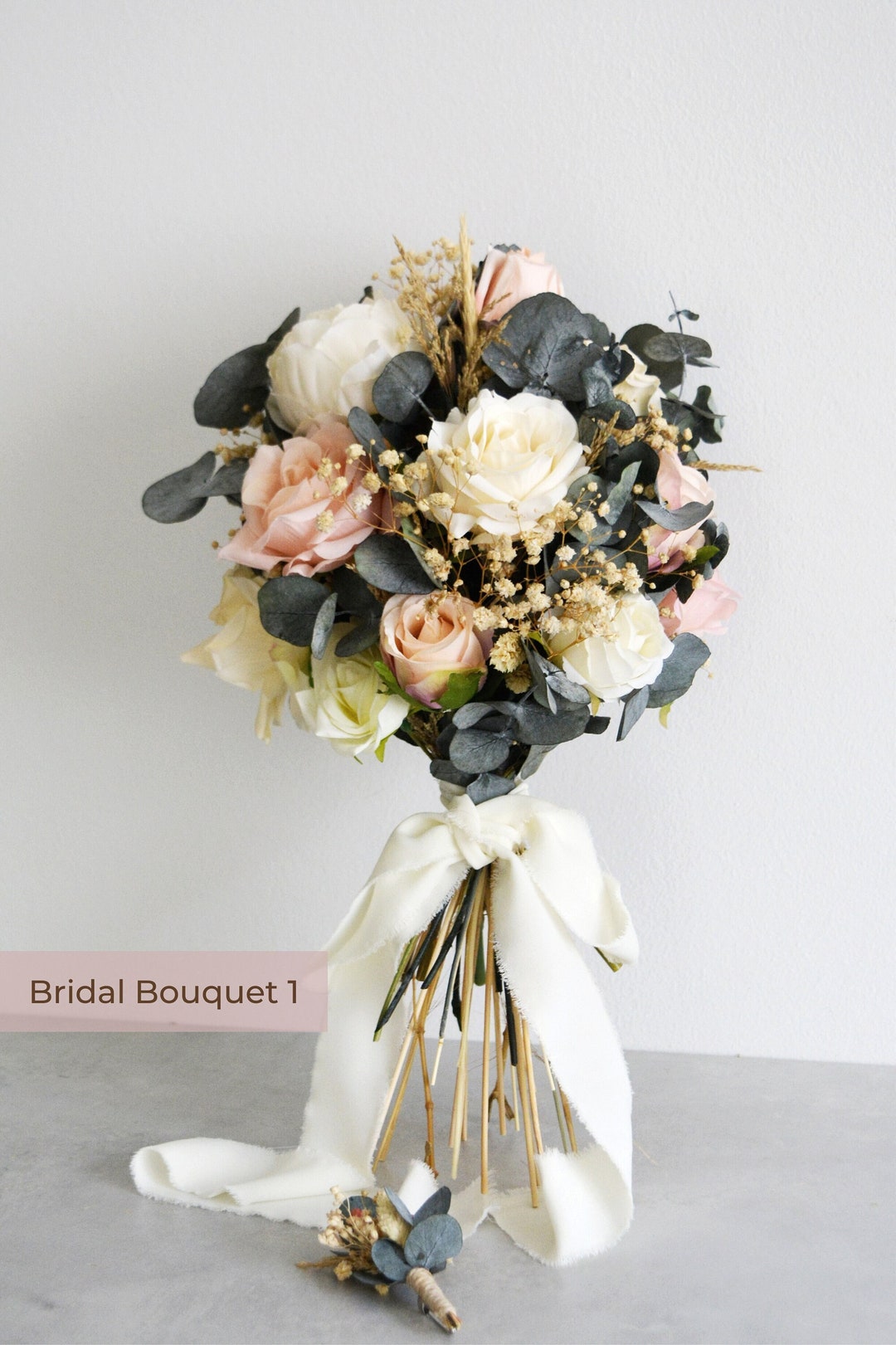 Dusty Pink Bridal Bouquet L Pink Wedding Bouquet | Bridesmaid Bouquet ...