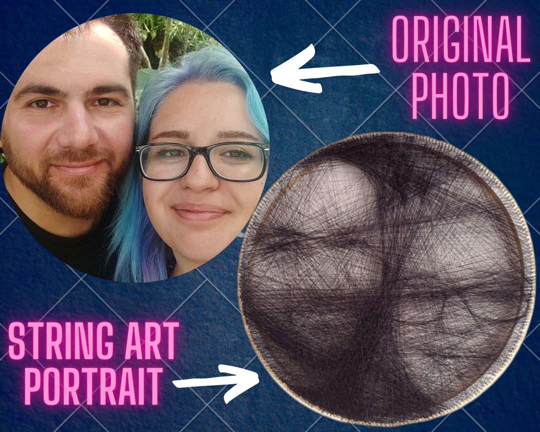 100 Cm Diameter Personalized String Art Portrait, String Fine Art ...