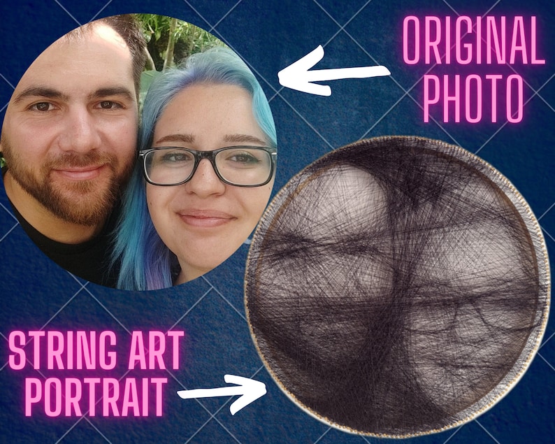 100 Cm Diameter Personalized String Art Portrait String Fine - Etsy
