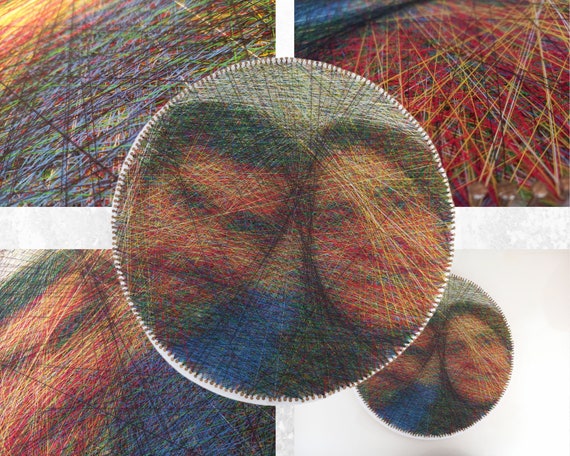 Personalized String Art Portrait Colorful String Fine Art - Etsy
