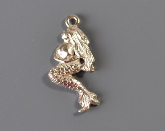 Mermaid Backside Pendant 925 Sterling Silver Detailed Mermaid Charm ...