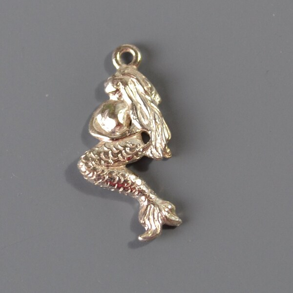 Sterling Silver Mermaid Charm - Etsy