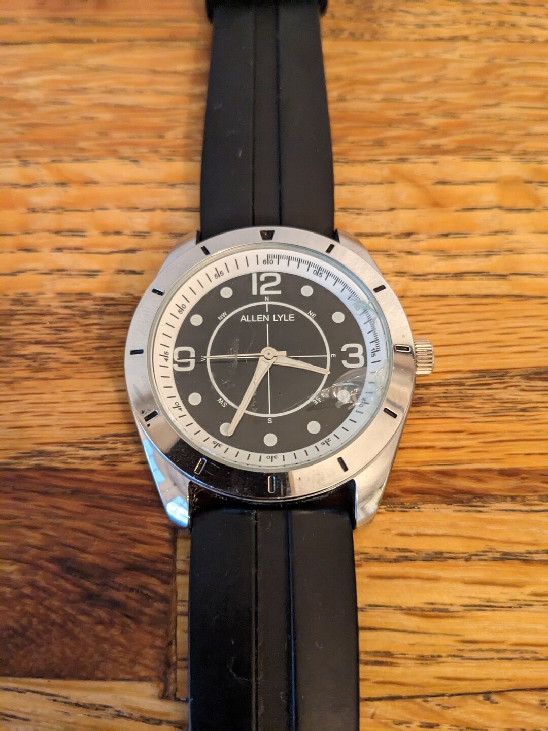 Allen Lyle Watch Round Face Black Rubber Band - Etsy