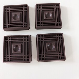 2 In. Brown Square Smooth Rubber Floor Protector Furniture Cups for ...