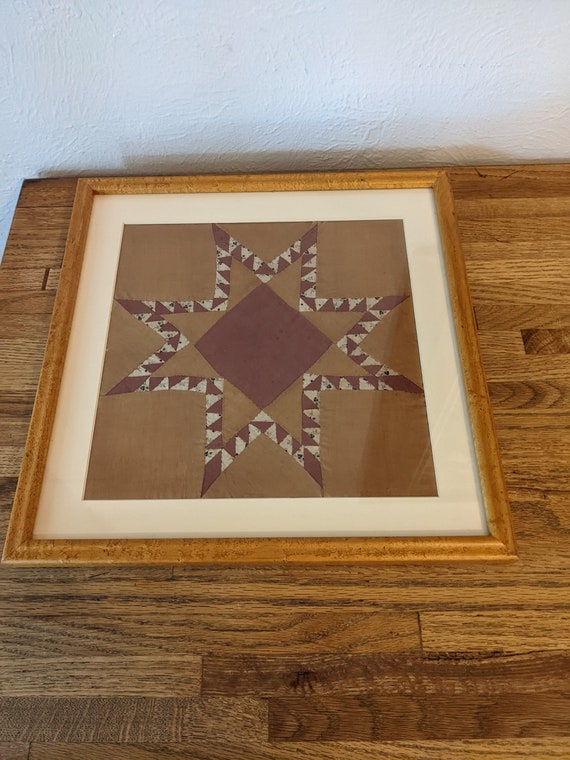 Early American Lone Star Quilt Square Framed 16x16 - Etsy