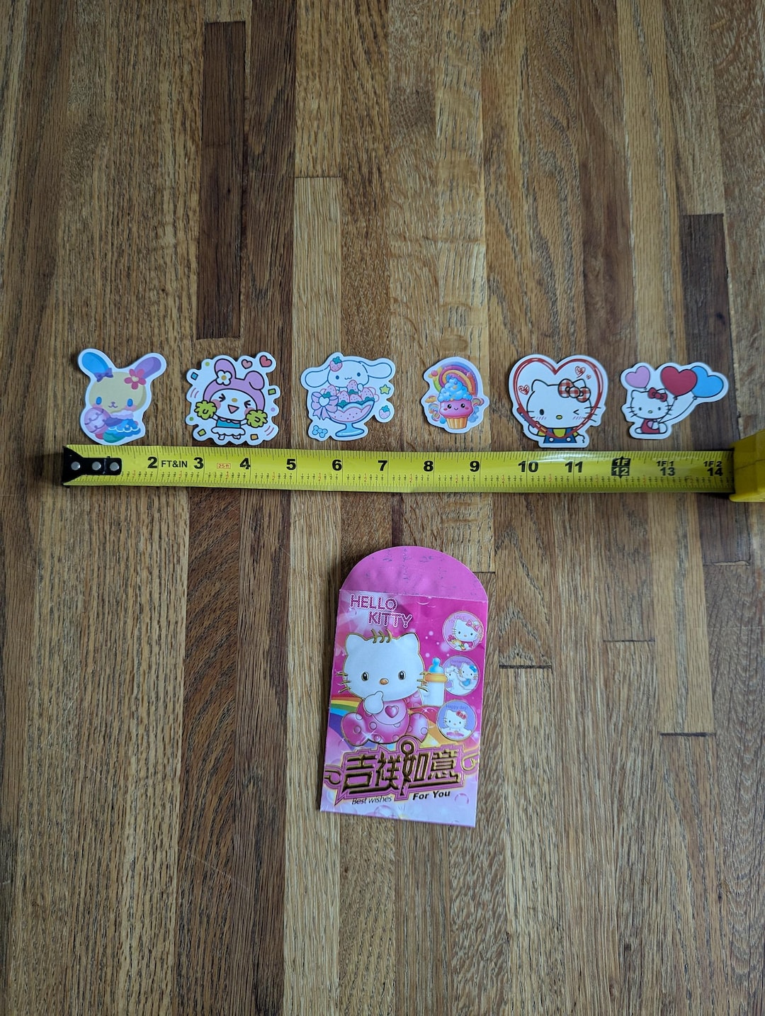 Hello Kitty and Friends Cute Set of 6 Stickers in Hello Kitty Pink ...
