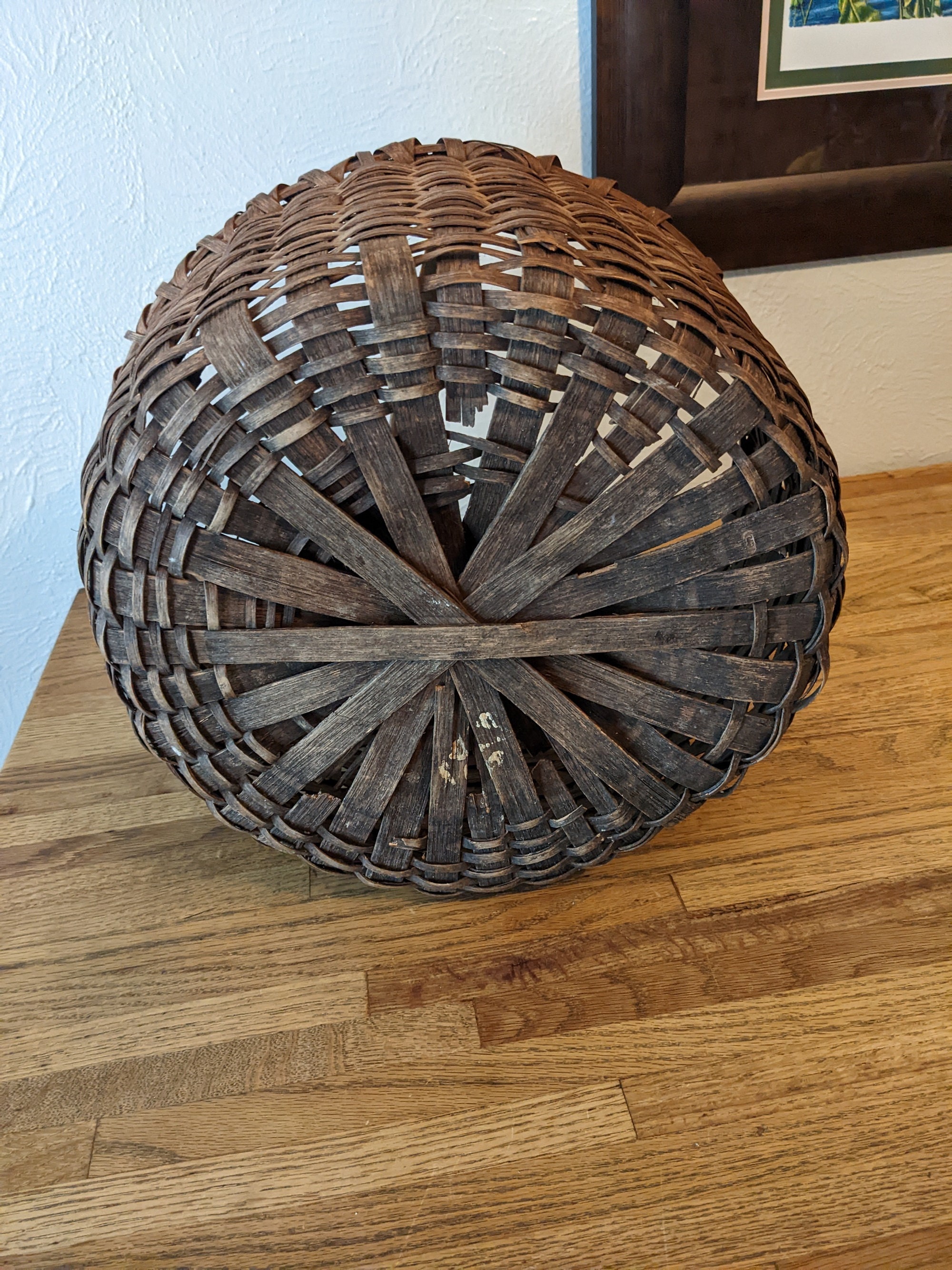 Early American Primitive Antique Round Wooden Basket 13 - Etsy