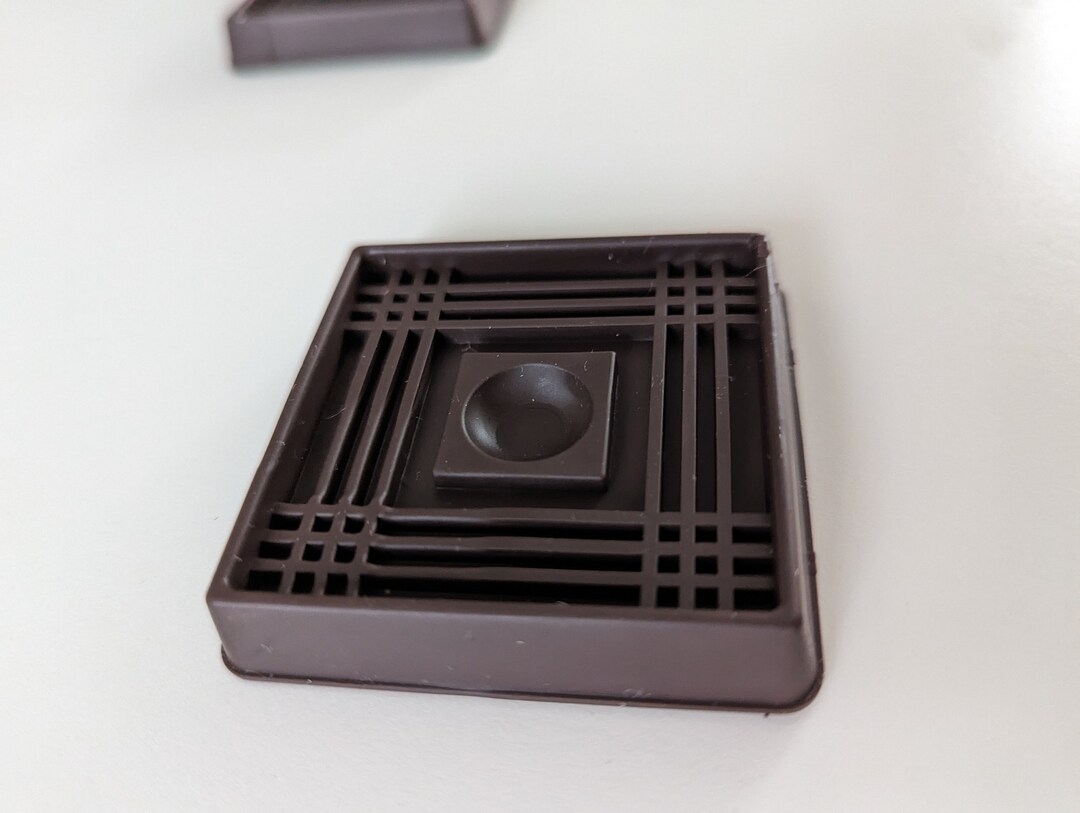 2 In. Brown Square Smooth Rubber Floor Protector Furniture Cups for ...