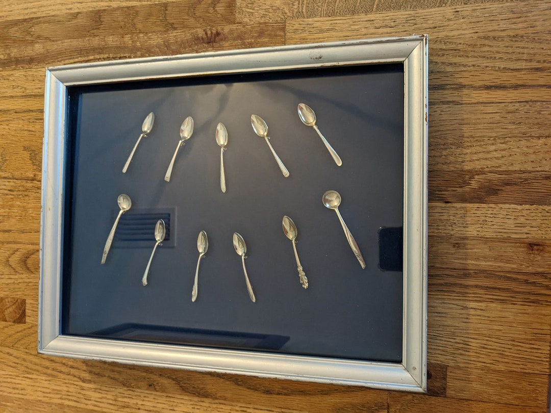 Vintage Miniature Sterling Silver Spoon Pinback Pin Display 14x11" - Etsy