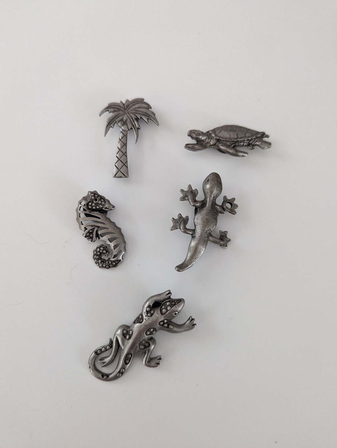 Pewter Florida Vibe Magnets Palm Tree, Turtle, Sea Horse, Lizard, Gecko ...