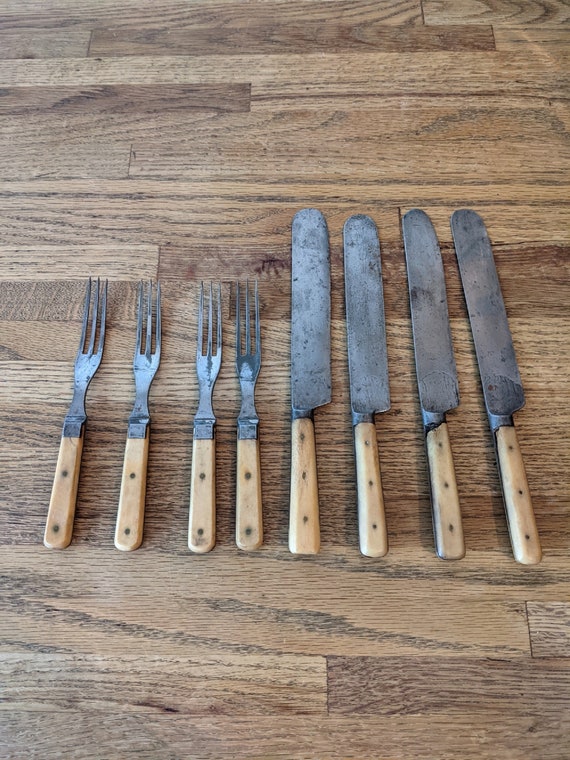 W&S Butcher Philadelphia Works Sheffield Bone Handled Flatware | Etsy