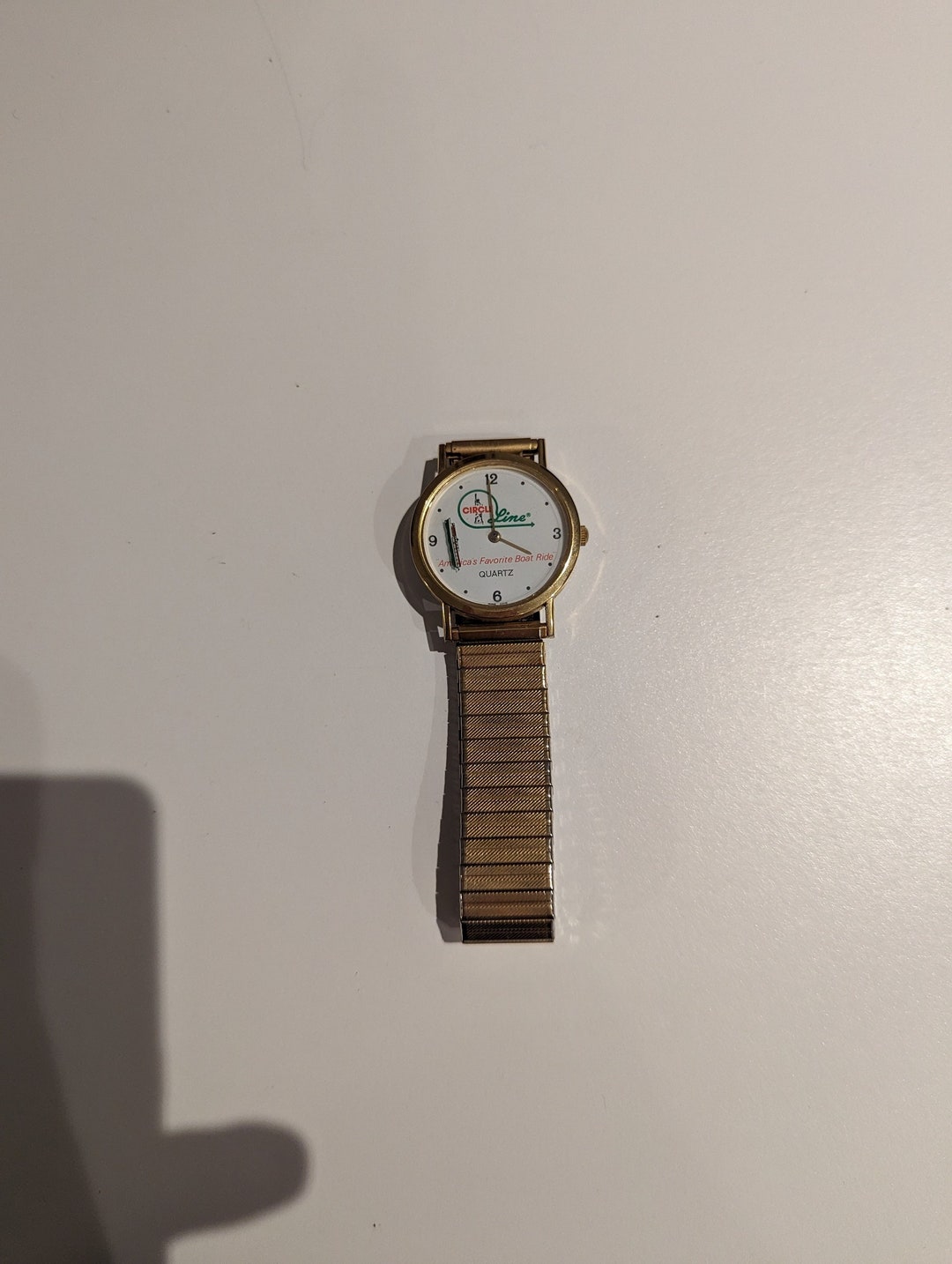 Circle Line America's Favorite Boat Ride Men's Gold Band Wrist Watch ...