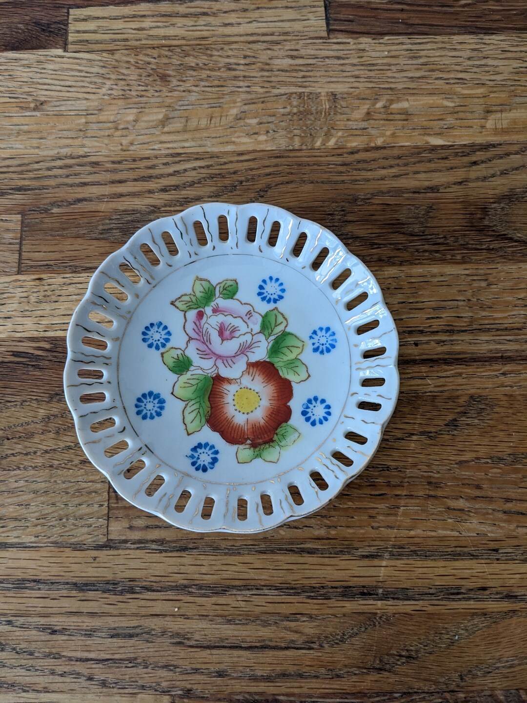 Hadson China Reticulated Porcelain Floral Pattern Plate (occupied Japan ...