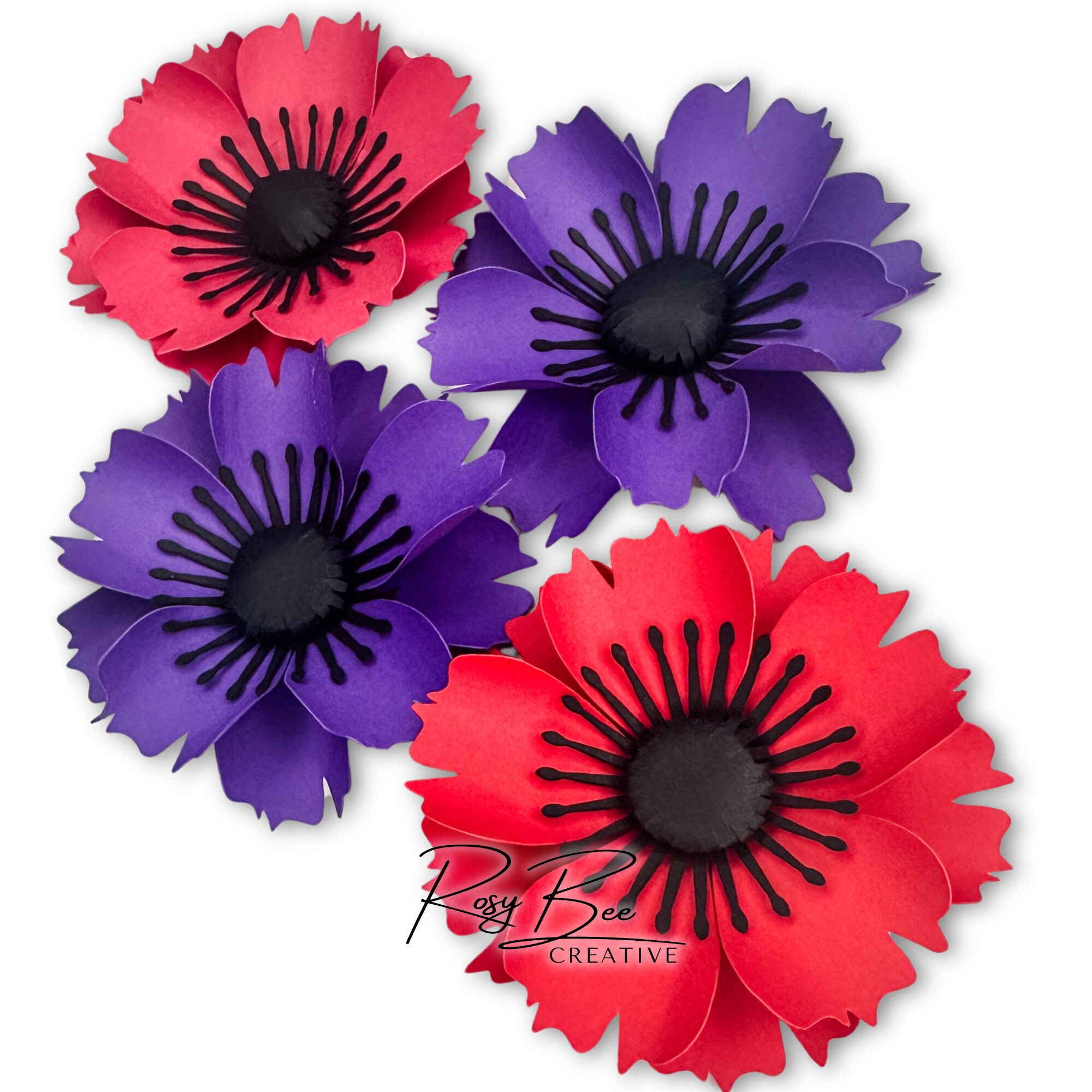 Poppy Paper Flower Paper Flower Tutorial Paper Flower Template DIY ...