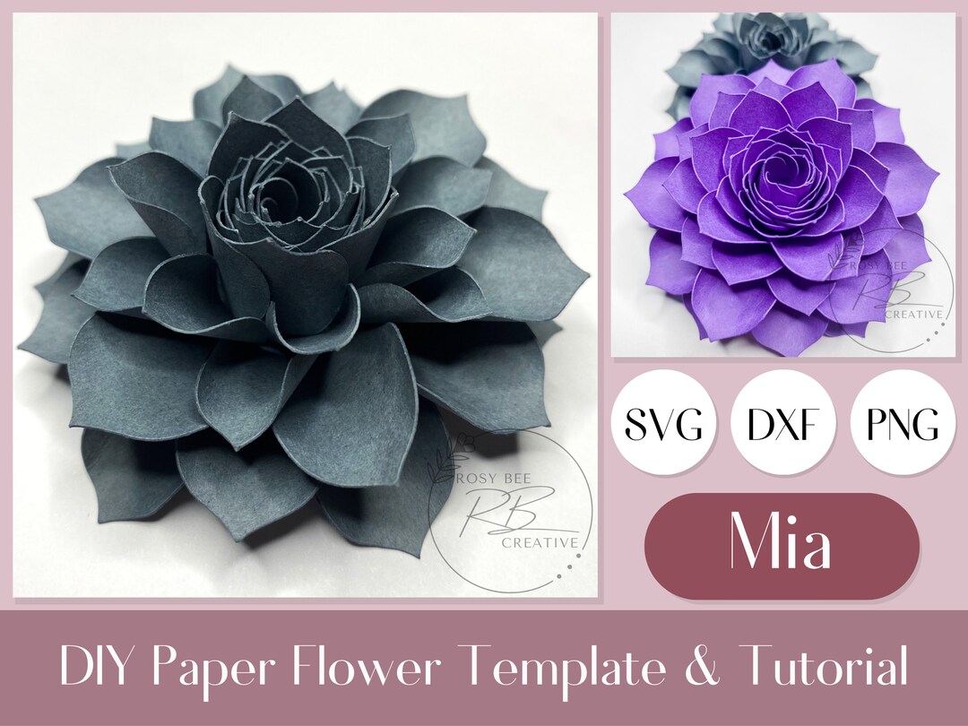 Mia Paper Flower Paper Flower Tutorial Paper Flower - Etsy