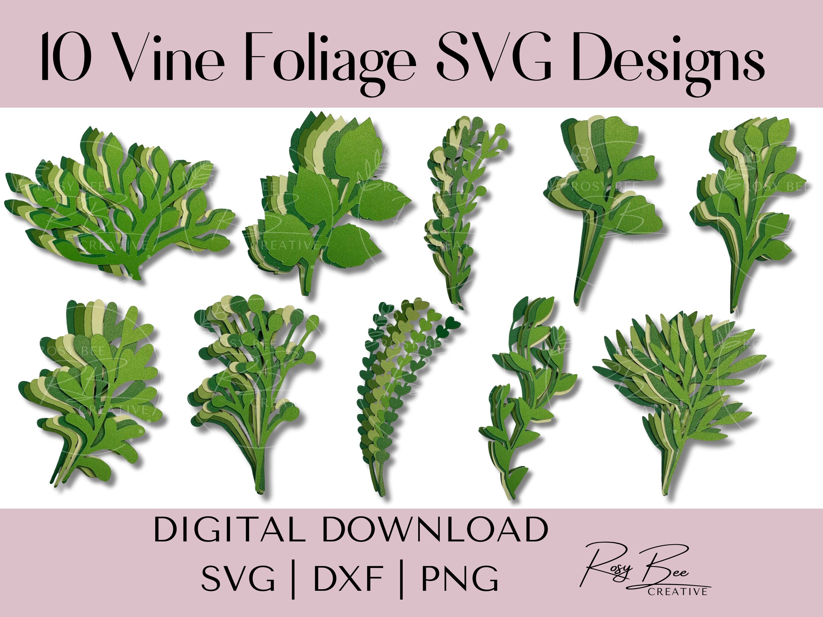 Paper Vine Leaves SVG | Vine Leaf Templates | Vine Foliage SVG ...