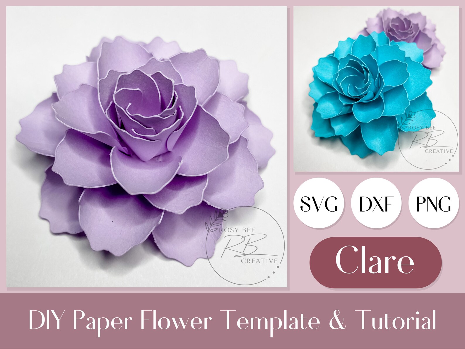 Clare Paper Flower Paper Flower Tutorial Paper Flower - Etsy