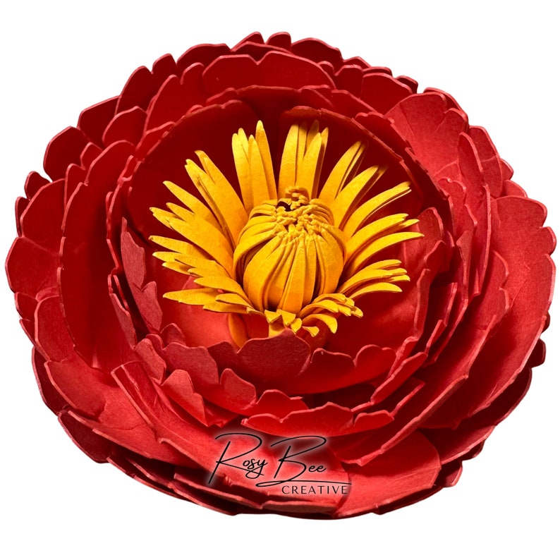 Peony Paper Flower | Paper Flower Tutorial | Paper Flower Template ...