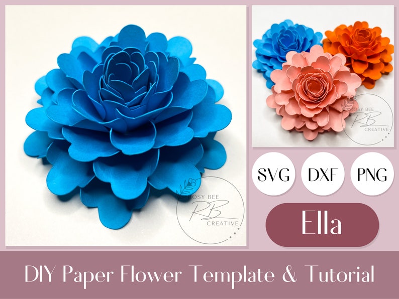 Ella Paper Flower Paper Flower Tutorial Paper Flower - Etsy