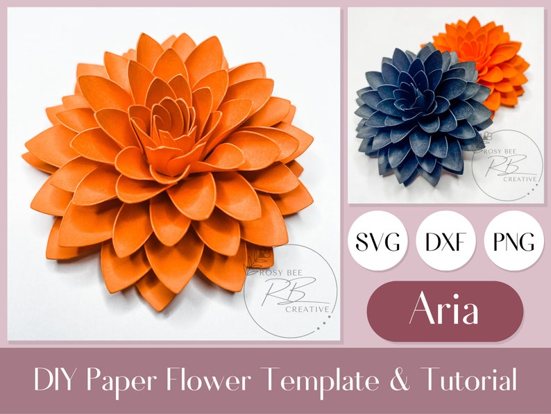 Aria Paper Flower Paper Flower Tutorial Paper Flower - Etsy