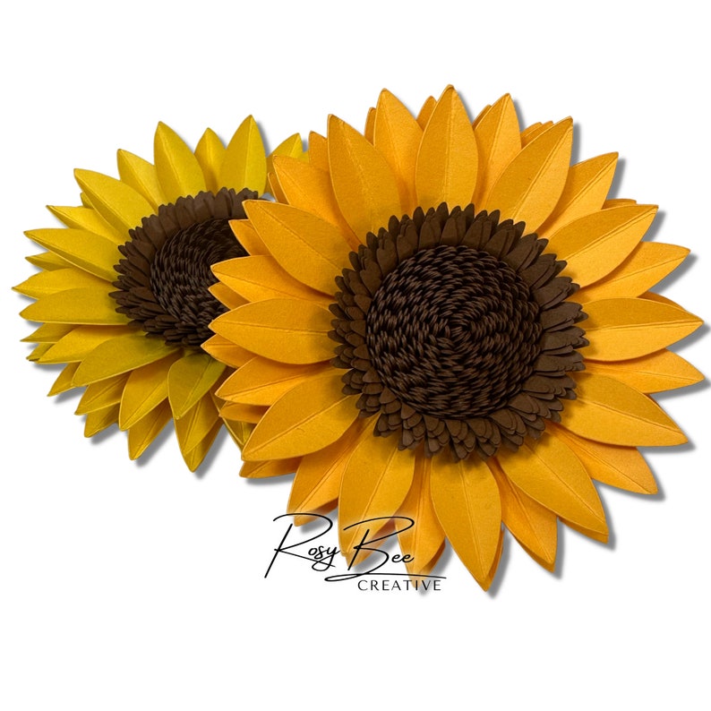 Sunflower Paper Flower | Paper Flower Tutorial | Paper Flower Template ...