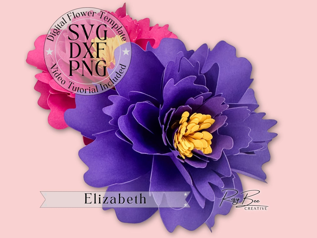 Elizabeth Paper Flower | Paper Flower Tutorial | Paper Flower Template ...