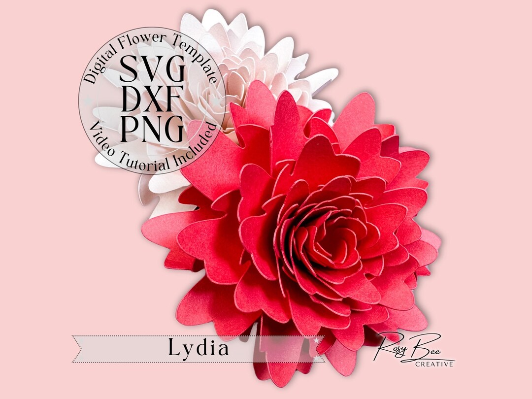 Lydia Paper Flower | Paper Flower Tutorial | Paper Flower Template ...