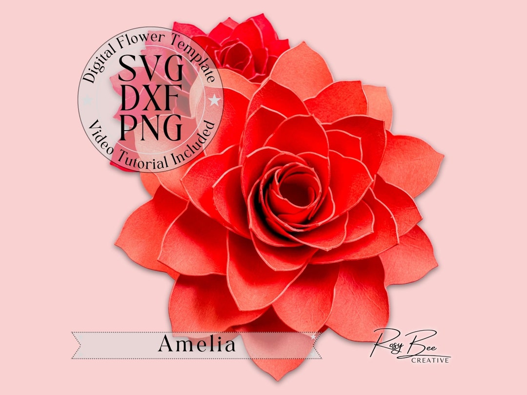 Amelia Paper Flower | Paper Flower Tutorial | Paper Flower Template ...