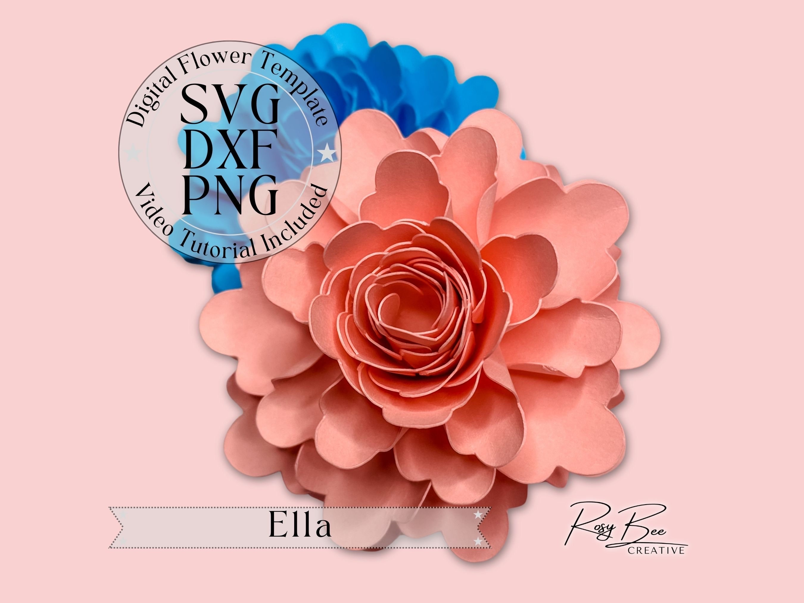 Ella Paper Flower | Paper Flower Tutorial | Paper Flower Template | DIY ...