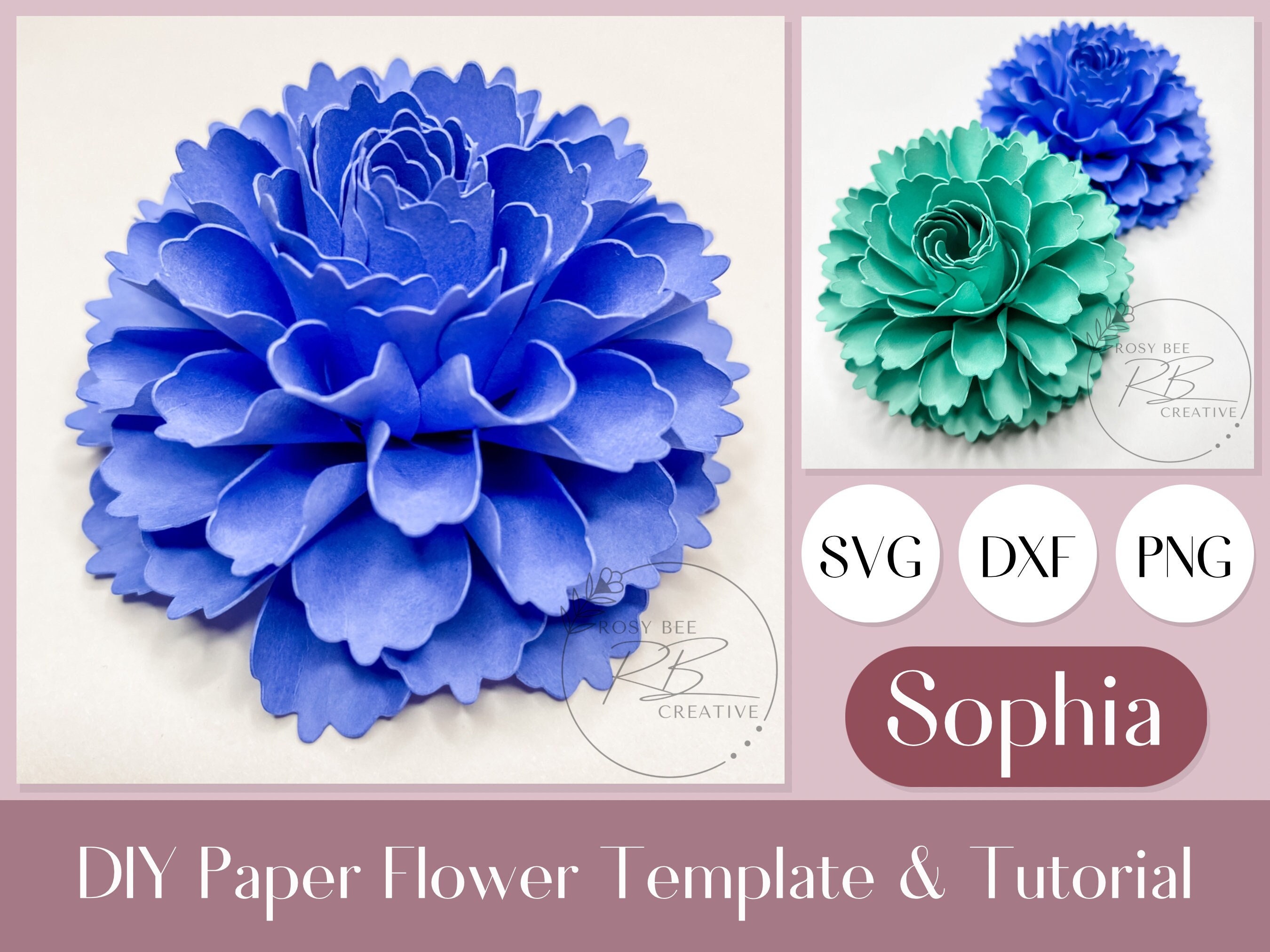 Sophia Paper Flower Paper Flower Tutorial Paper Flower - Etsy