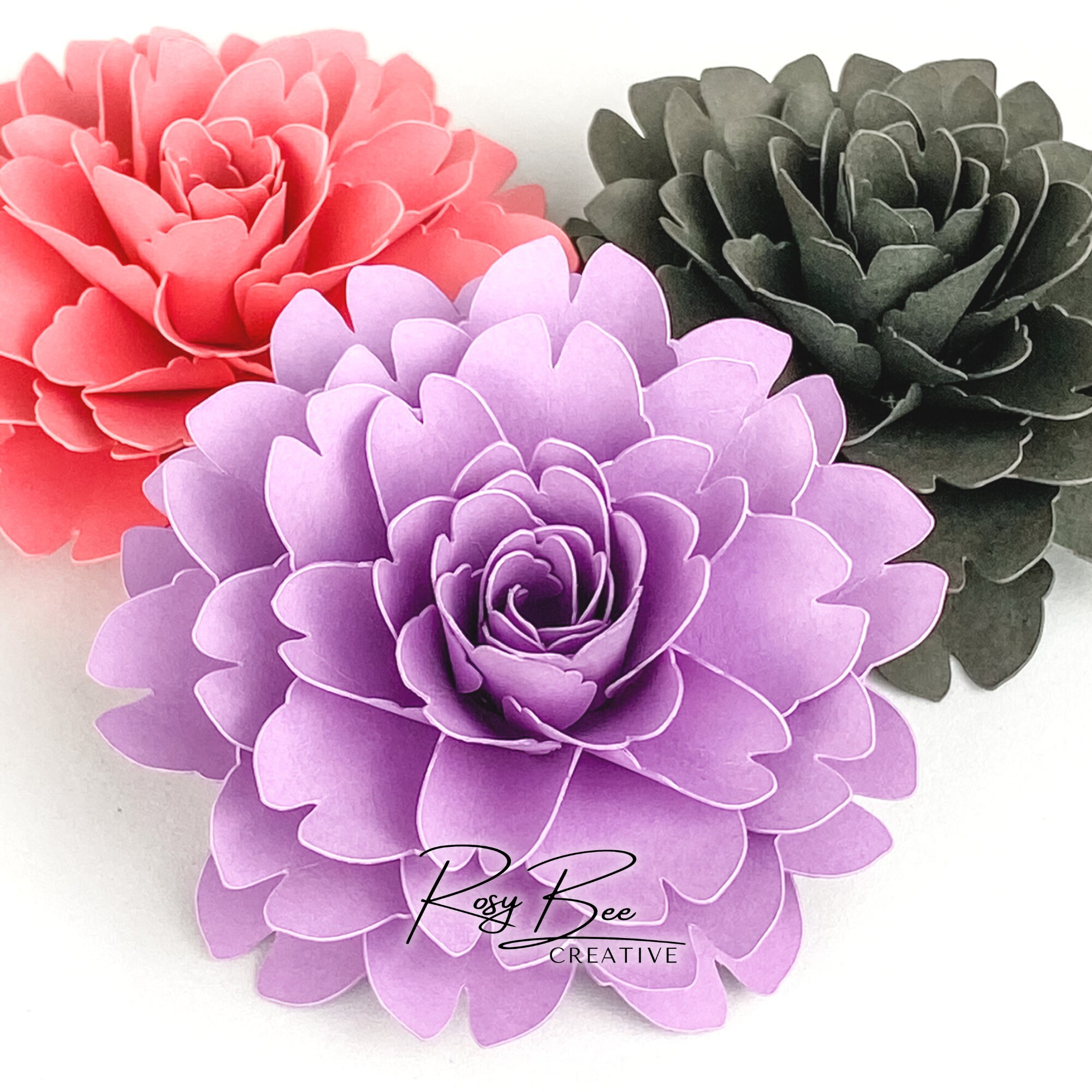 Isabella Paper Flower | Paper Flower Tutorial | Paper Flower Template ...