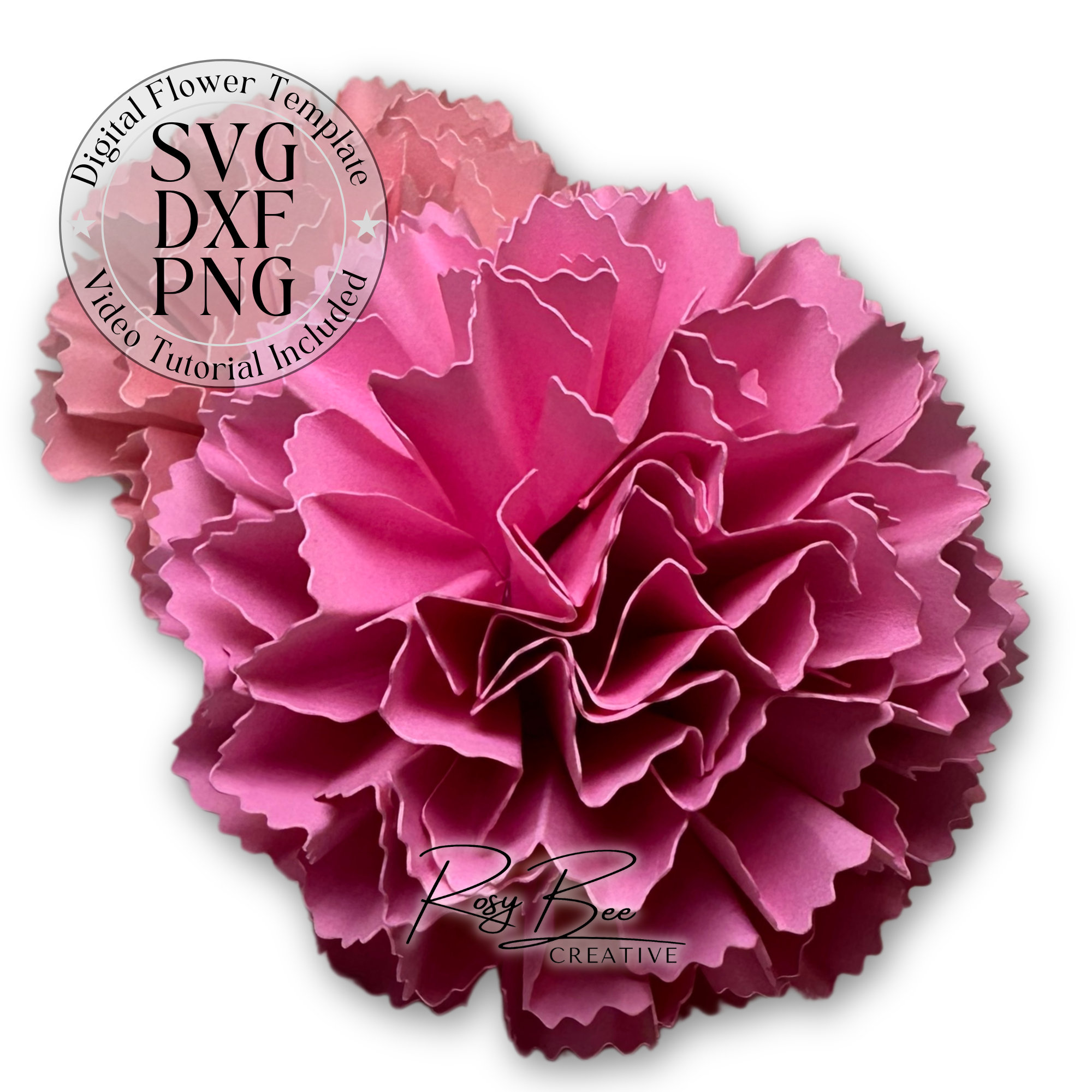 Carnation Paper Flower Paper Flower Tutorial Paper Flower Template DIY ...