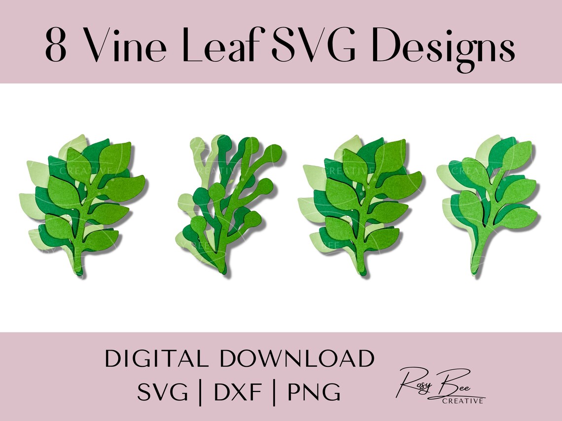 Paper Vine Leaves SVG | Vine Leaf Templates | Cut Files for Cricut - Etsy