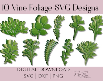 Paper Vine Leaves SVG | Vine Leaf Templates | Cut Files for Cricut - Etsy