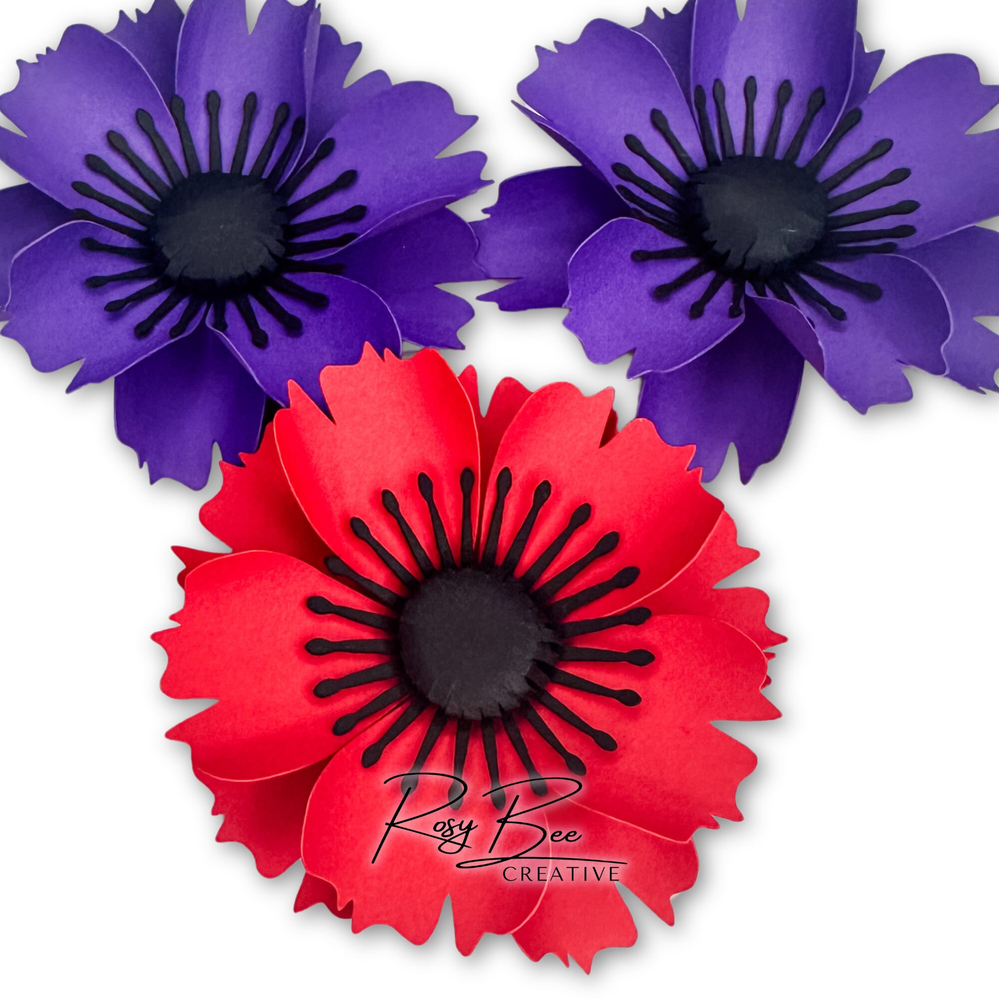 Poppy Paper Flower Paper Flower Tutorial Paper Flower Template DIY ...