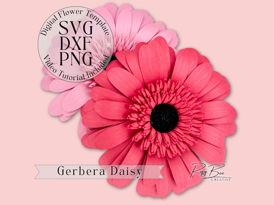 Gerbera Daisy Paper Flower Template: SVG, PNG, DXF (digital Download ...