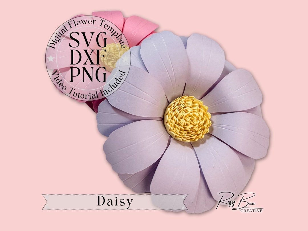Daisy Paper Flower | Paper Flower Tutorial | Paper Flower Template ...