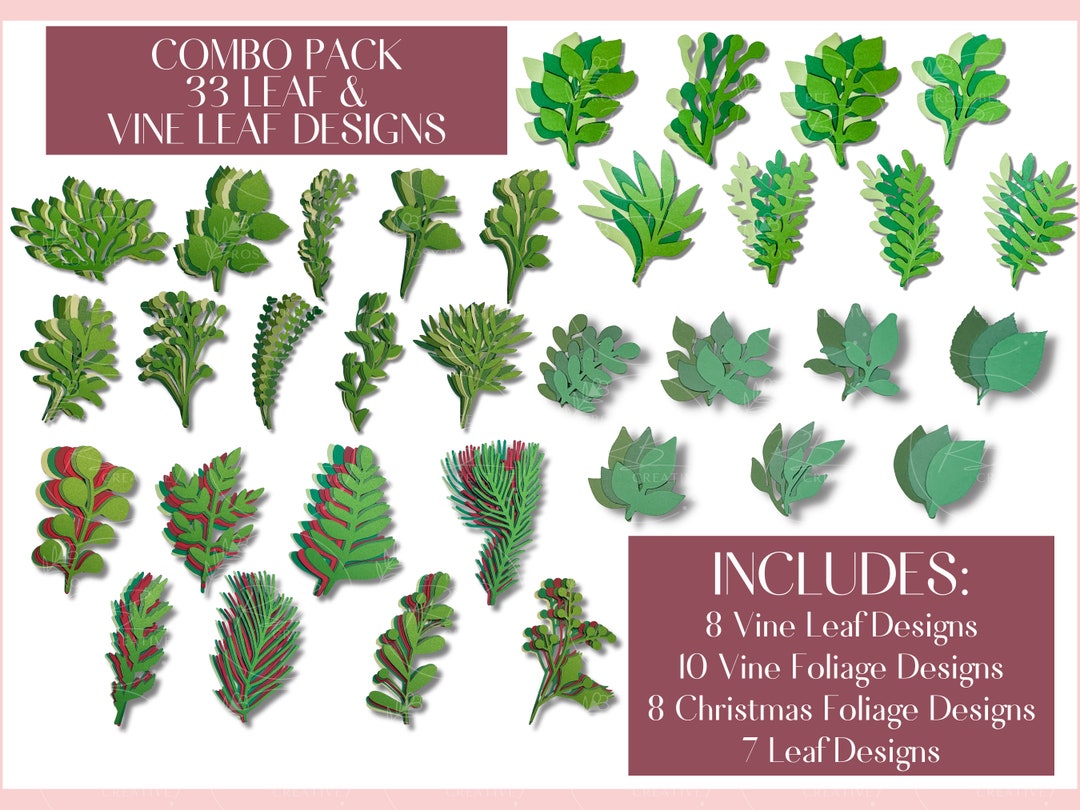 Paper Vine Leaves SVG | Vine Leaf Templates | Vine Foliage SVG ...