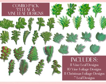 Paper Vine Leaves SVG | Vine Leaf Templates | Cut Files for Cricut - Etsy
