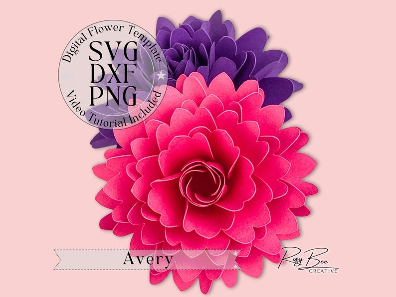 Avery Paper Flower | Paper Flower Tutorial | Paper Flower Template ...