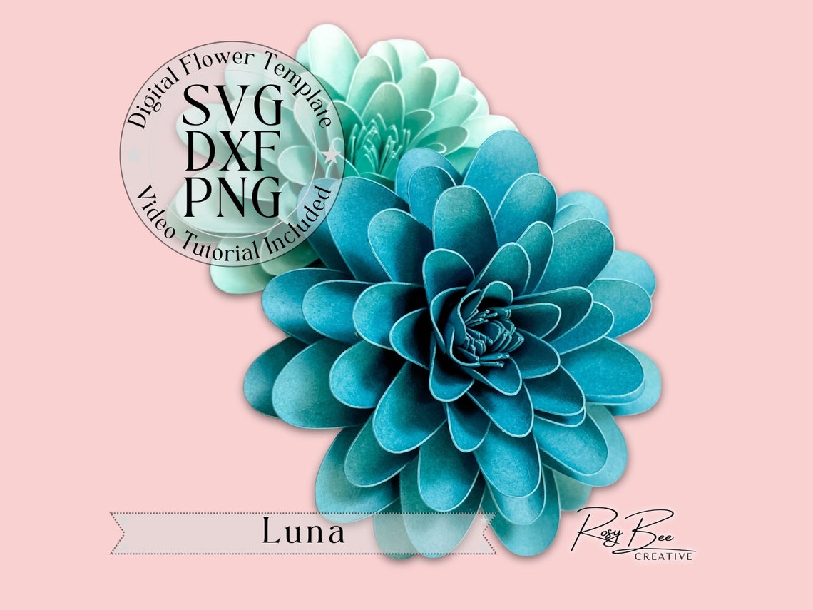 Luna Paper Flower | Paper Flower Tutorial | Paper Flower Template | DIY ...