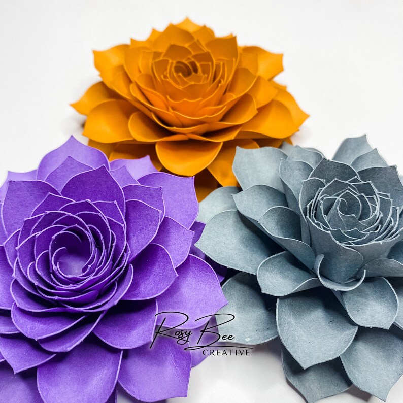 Mia Paper Flower | Paper Flower Tutorial | Paper Flower Template | DIY ...